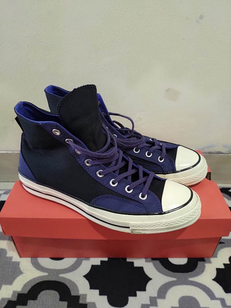 CONVERSE 70S HIGH CORDURA UNCHARTED WATERS BLACK BLUE ORIGINAL, Fesyen ...