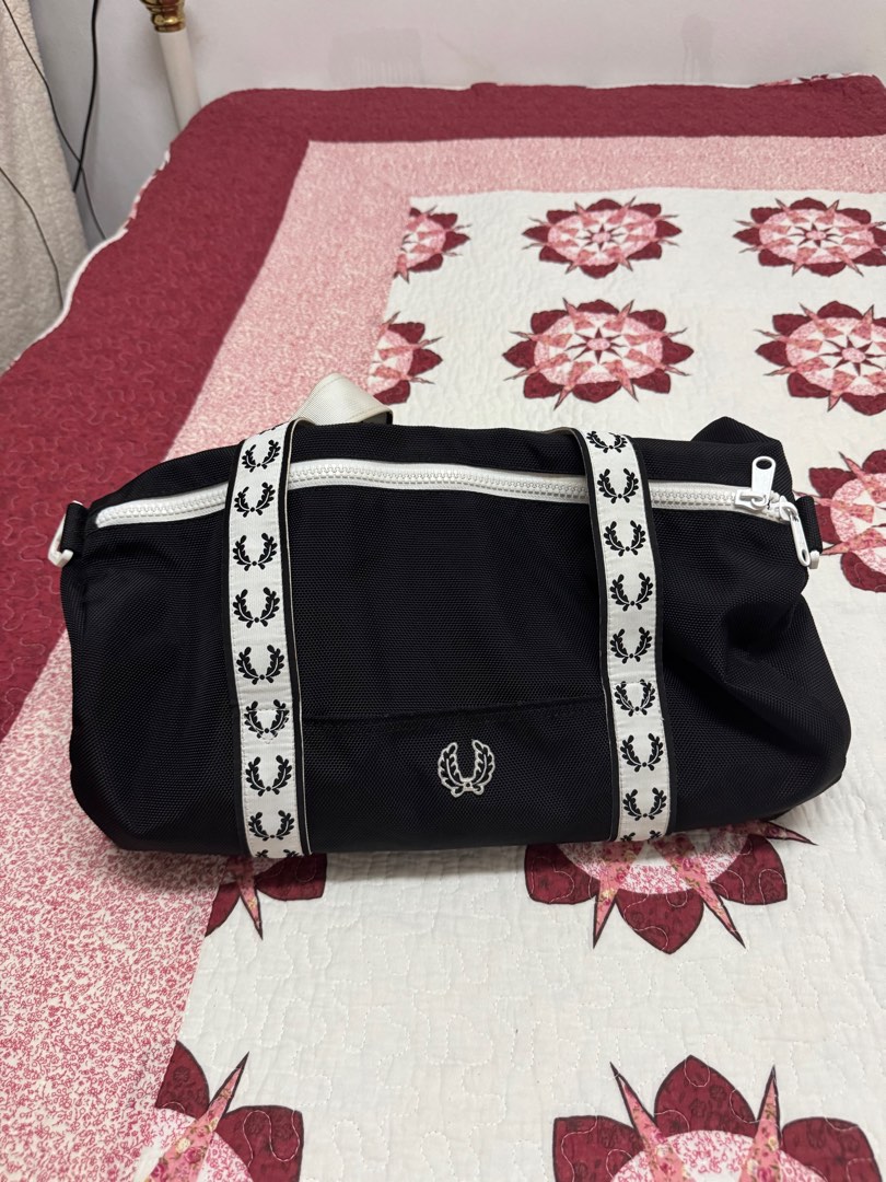Fred Perry Duffel Bag Black, Men's Fashion, Bags, Briefcases on Carousell