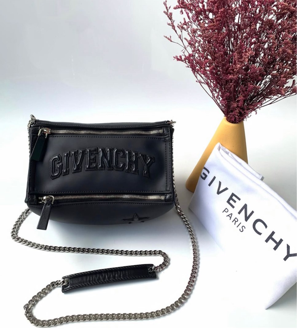 Givenchy pandora mini logo matte leather black (auth), Luxury, Bags ...
