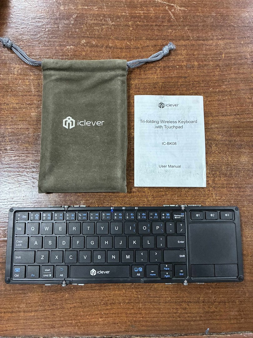 iClever BK08 Folding Keyboard with Sensitive Touchpad (Sync Up to 3 ...