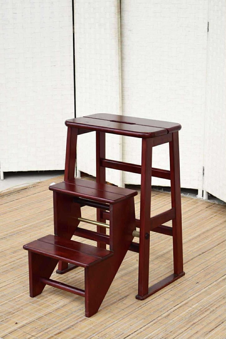 JAPAN SURPLUS FURNITURE 3 STEP FOLDABLE LADDER SIZE 15L x 9.5-21W x 23.75H in inches (AS-IS ITEM ...