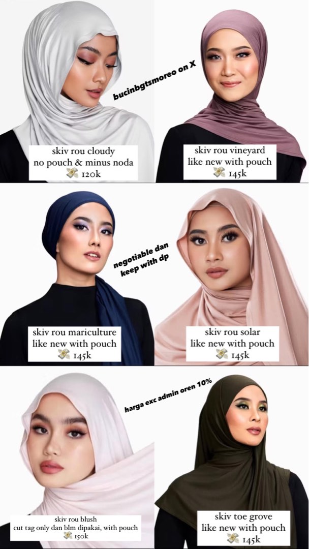 lafiye skiv rou dan tie (bisa beli satuan), Fesyen Wanita, Muslim ...