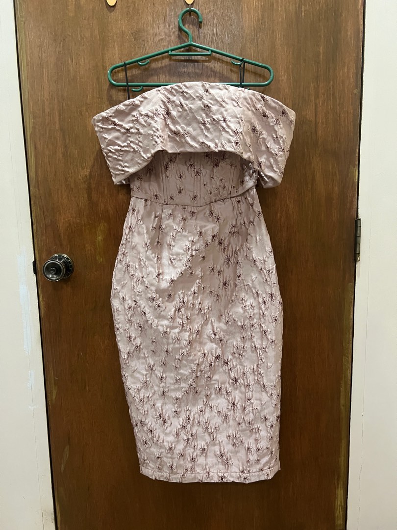 Laure By Roma Cherry Brocade Midi Dress, Women's Fashion, Dresses ...