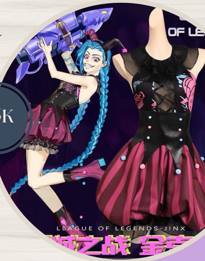 League of legends jinx circus cosplay, Toys & Collectibles, Lainnya di ...