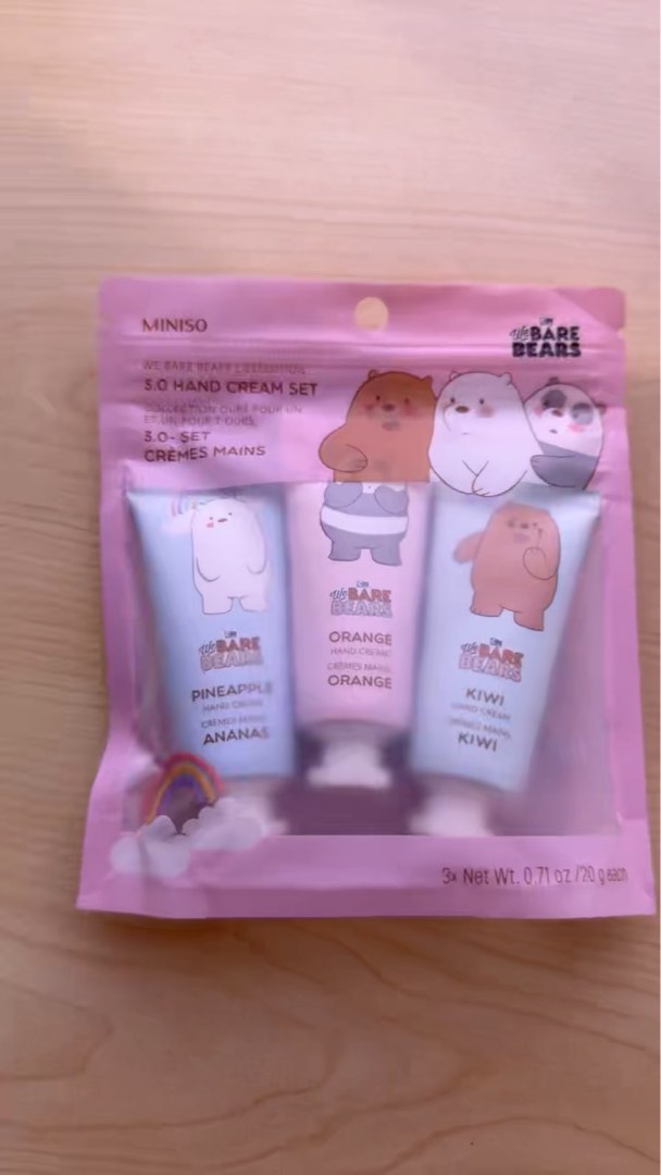 Miniso We Bare Bears 3.0 Hand Cream Set, Beauty & Personal Care, Hands ...