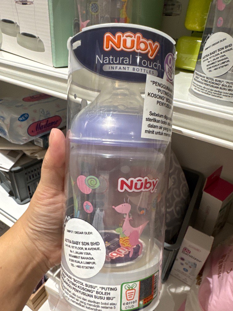 [NEW] Nuby Natural Touch 9oz/260ml with SoftFlex Natural Nurser (Purple color), Babies & Kids ...