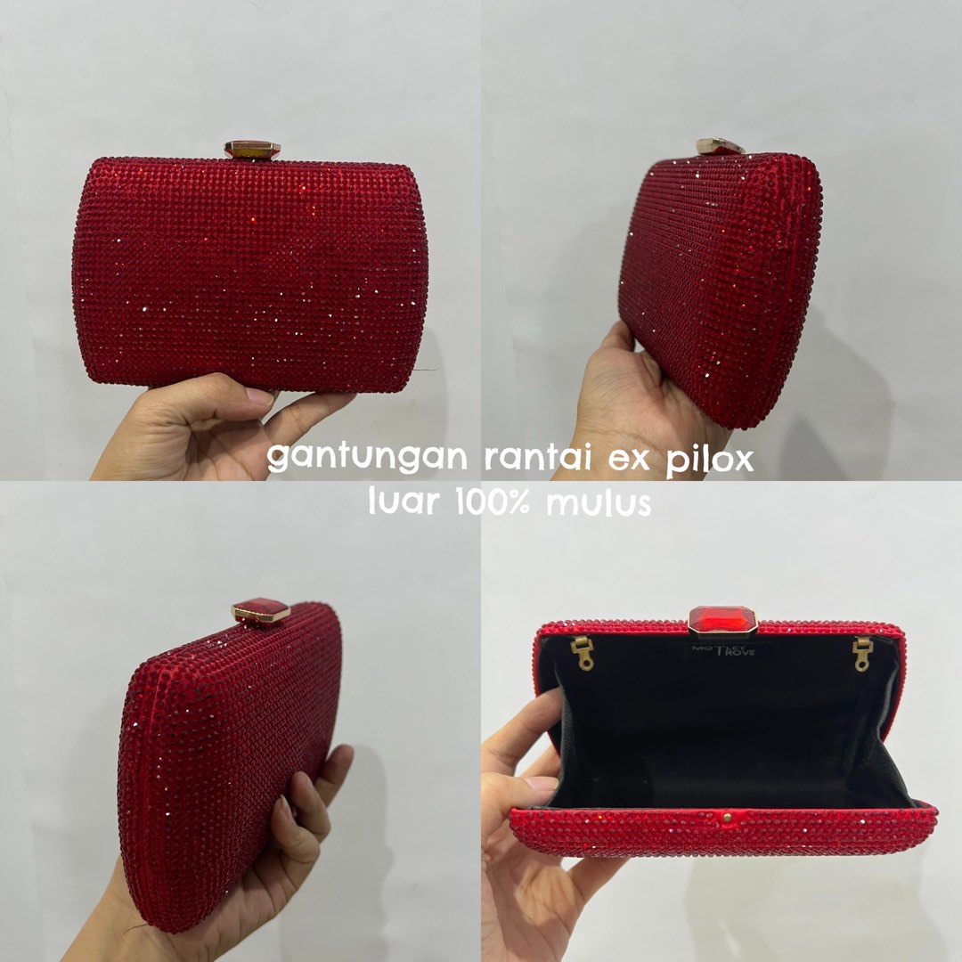 NEW tas pesta red merah kondangan ex toko, Fesyen Wanita, Tas & Dompet ...