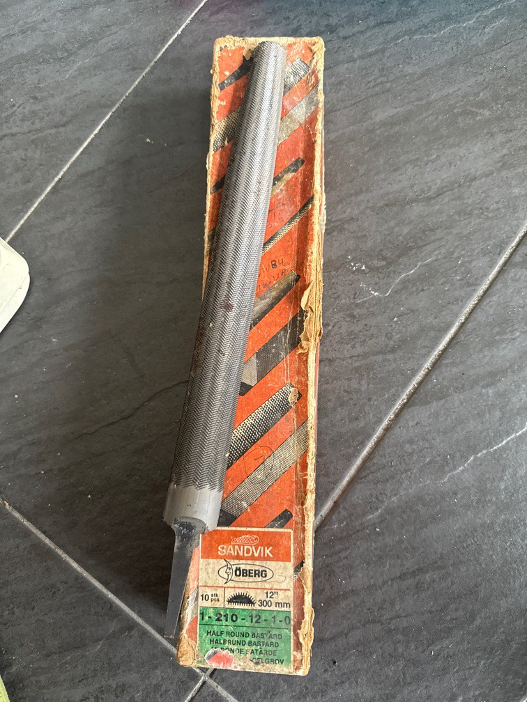 Nos Vintage Sandvik Oberg Sweden Kikir Besi Half Round Iron Files Steel ...