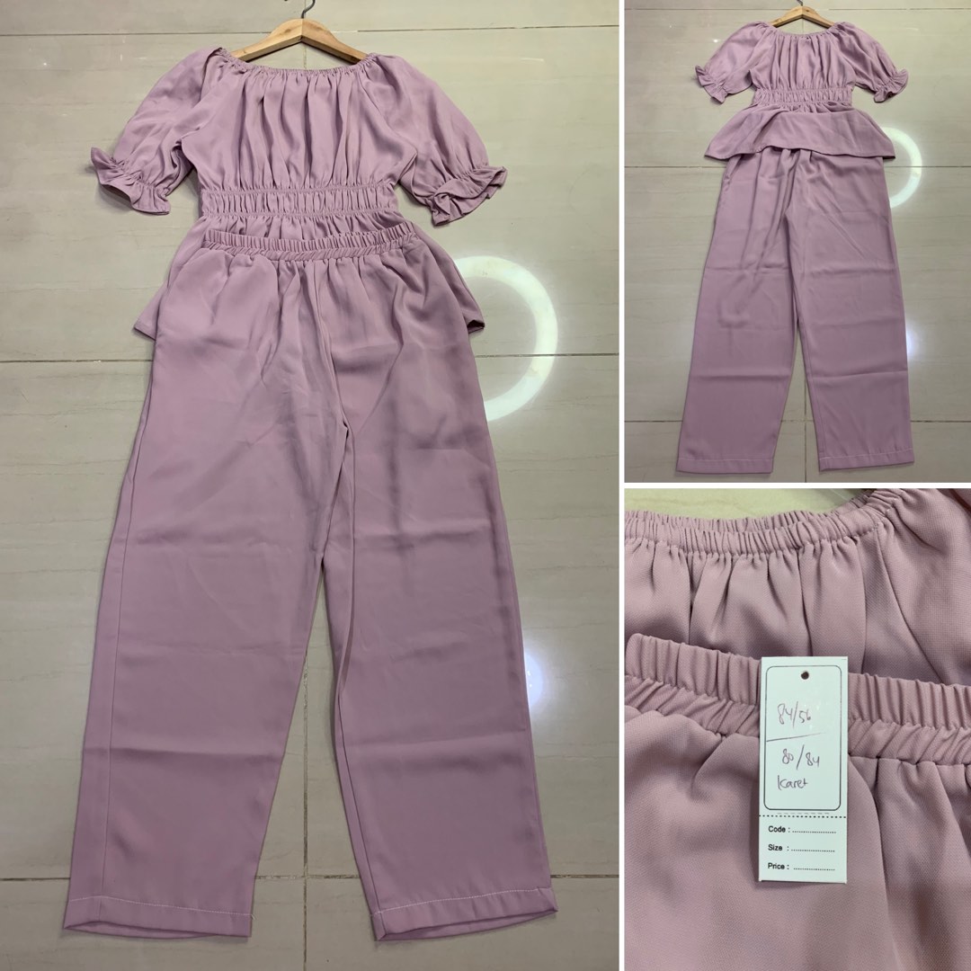 one set top bottom lp299, Fesyen Wanita, Pakaian Wanita, Lainnya di ...