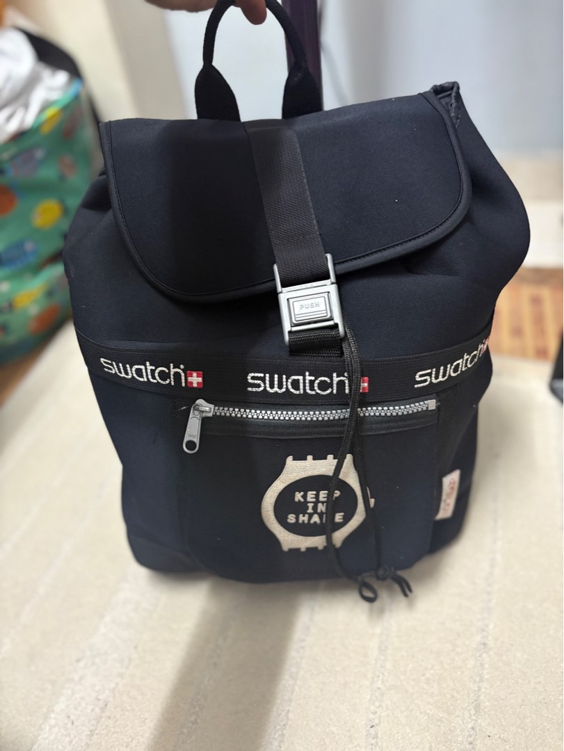 Original swatch backpack unisex black, Women's Fashion, Bags & Wallets ...