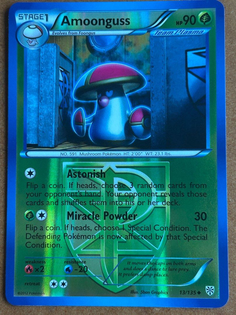 Pokemon Plasma Storm | Amoonguss #13 Reverse Holo | Pokemon English | Team Rocket | Destined ...