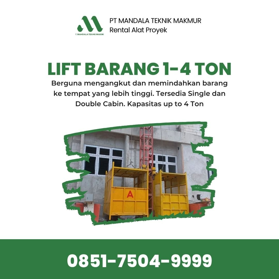 PT MTM selalu siap melayani anda dalam jasa sewa Cargo Lift, Alat ...