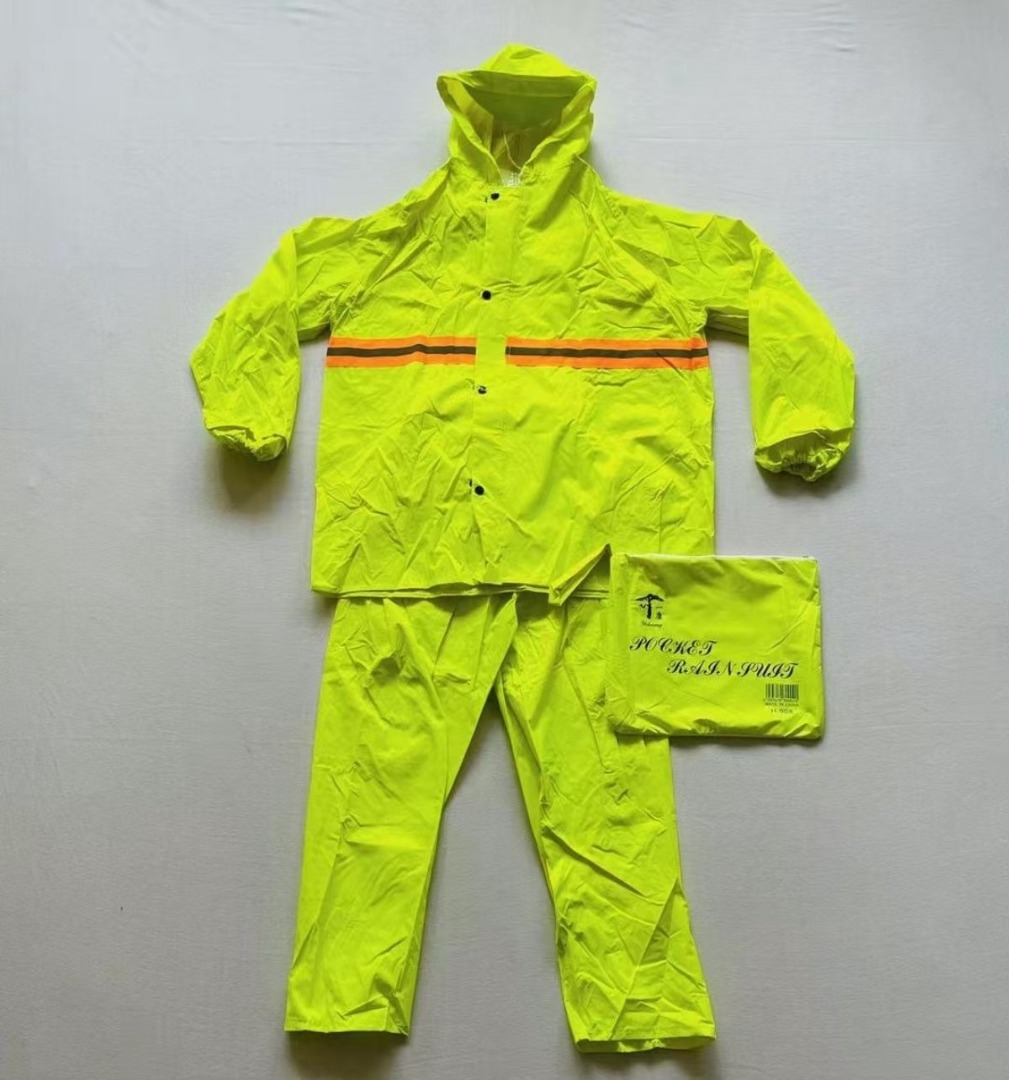 Reflective Neon Rain Coat with Pants, Men's Fashion, Coats, Jackets and ...