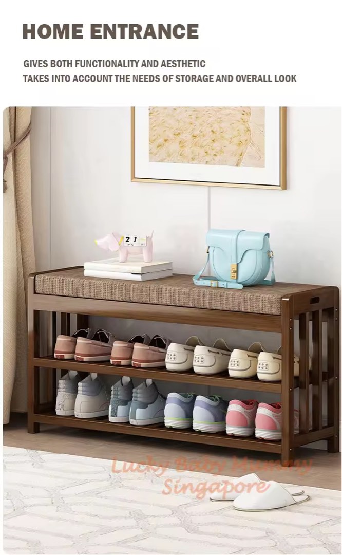 Shoe Rack Wooden Shoe Bench | Shoe Racks Bench | Shoe Organiser Seat ...