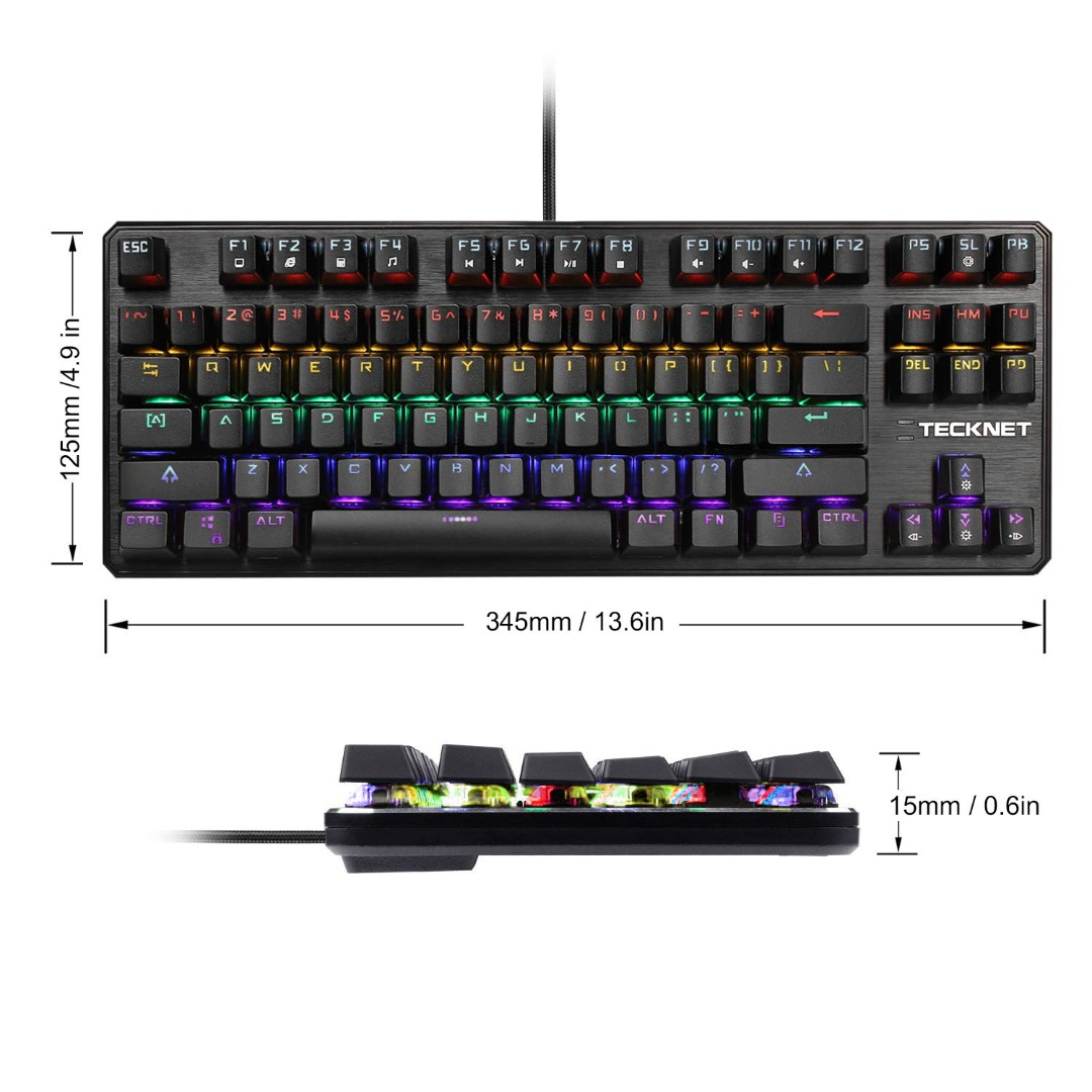 TECKNET Mechanical Keyboard RGB Gaming Keyboard 60% Mechanical ...