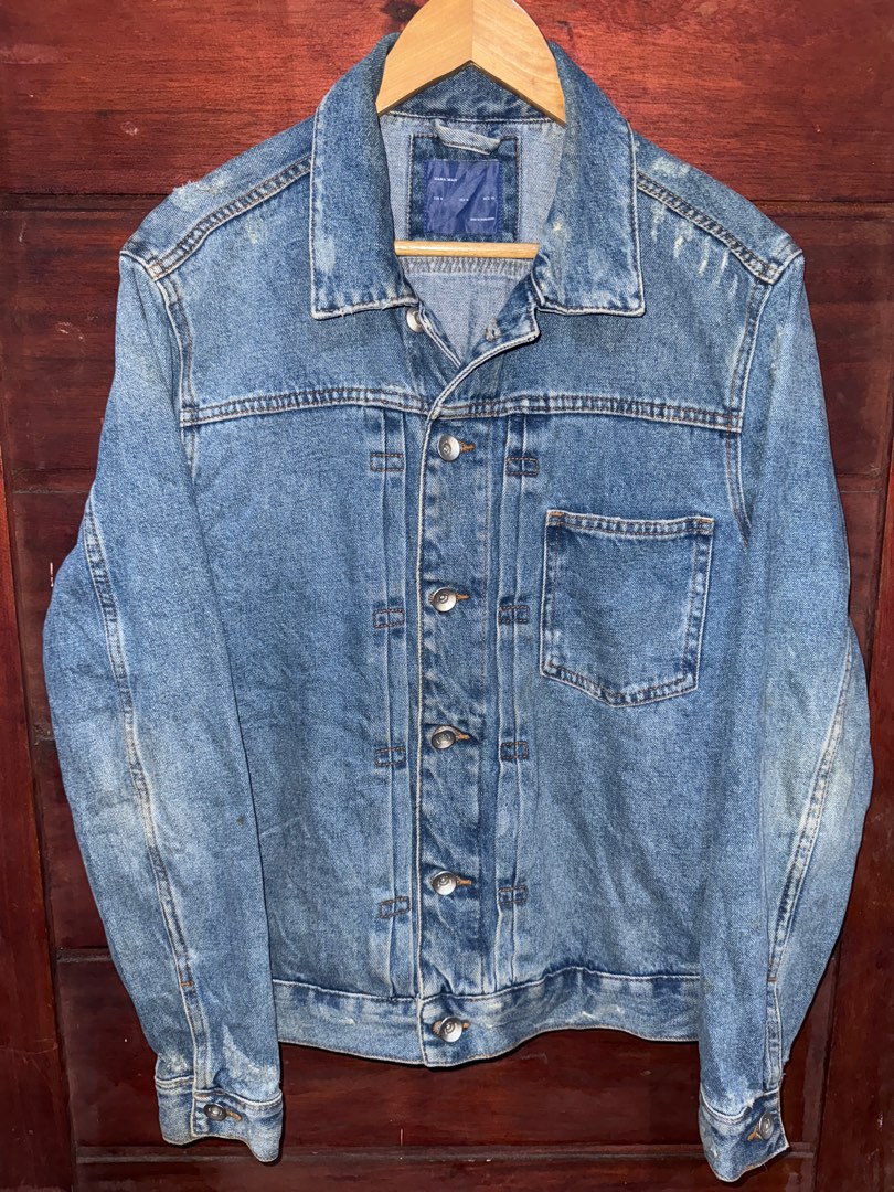 Zara Man Type 2 Semi Tattered Cropped Denim Jacket For Men, Men's ...
