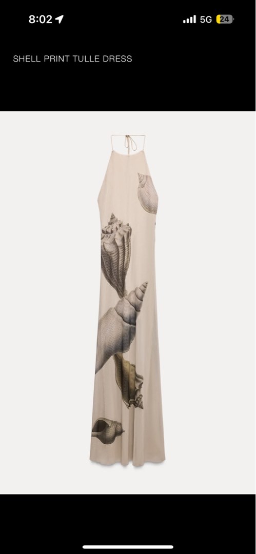 Zara Shell Print Beach Tulle Dress, Women's Fashion, Dresses & Sets ...