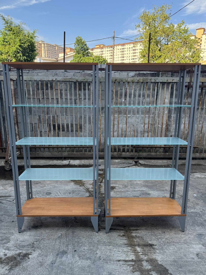 3x6ft Steel Frame Display Rack Glass Shelves, Furniture & Home Living ...