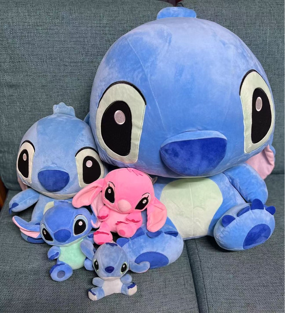55cm x 43cm Disney Figure Pink Lilo Blue Stitch Plush Soft Toy Stuffed ...