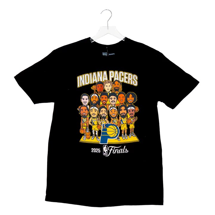 預訂 Pre Order Indiana Pacers 2025 NBA Finals Team Cartoon T shirt Tee ...