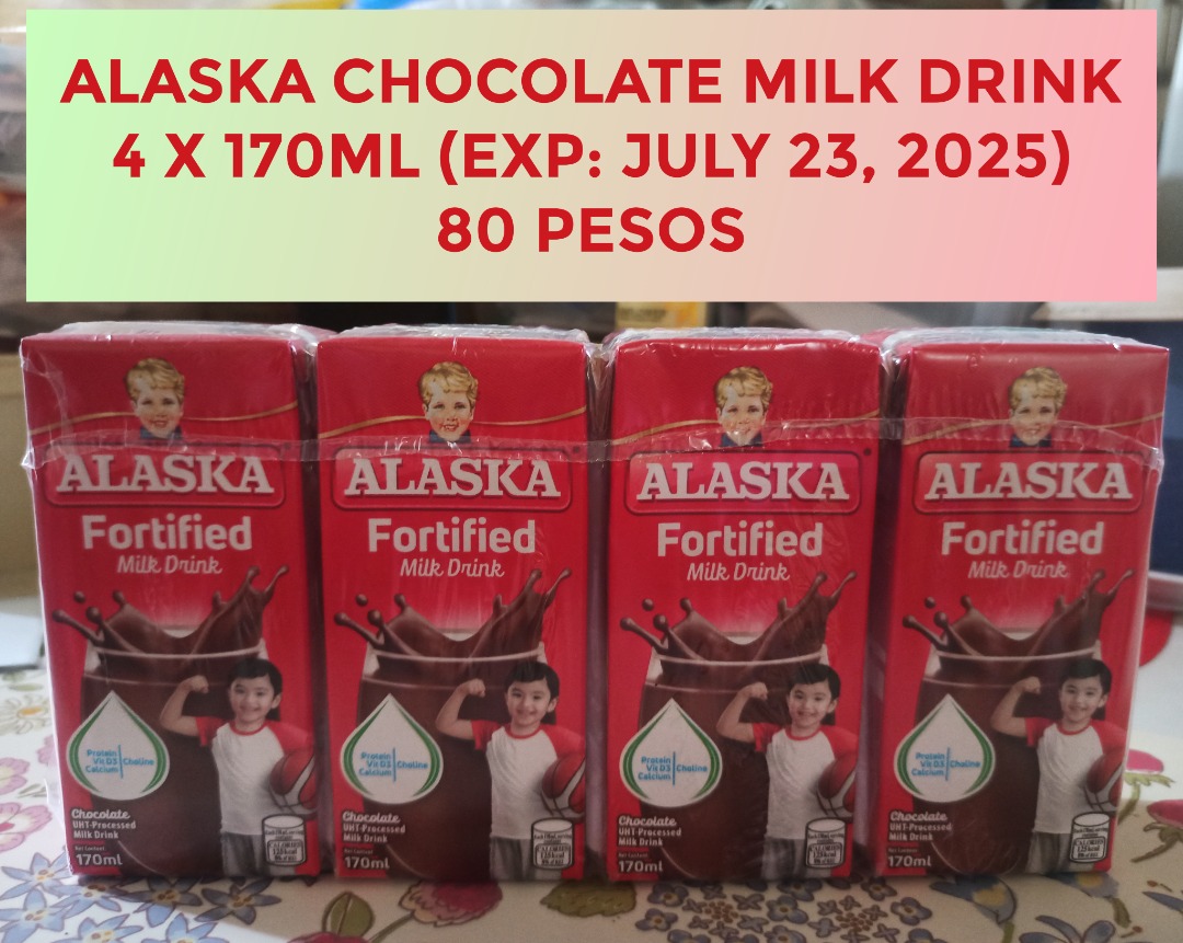 ALASKA CHOCOLATE MILK 170ML X 4, Food & Drinks, Beverages on Carousell