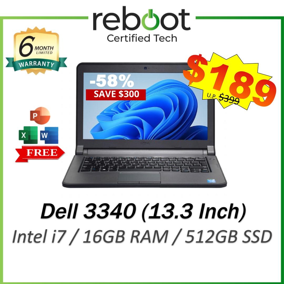 Dell Latitude 3340 Laptop - 13.3 Inch - Intel i5 & i7 Laptop - 16GB RAM ...