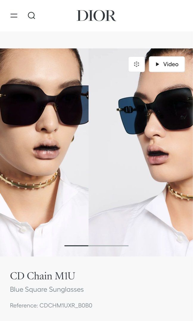 Di0r Sunglasses CD Chain M1U - Blue, Fesyen Wanita, Aksesoris di Carousell