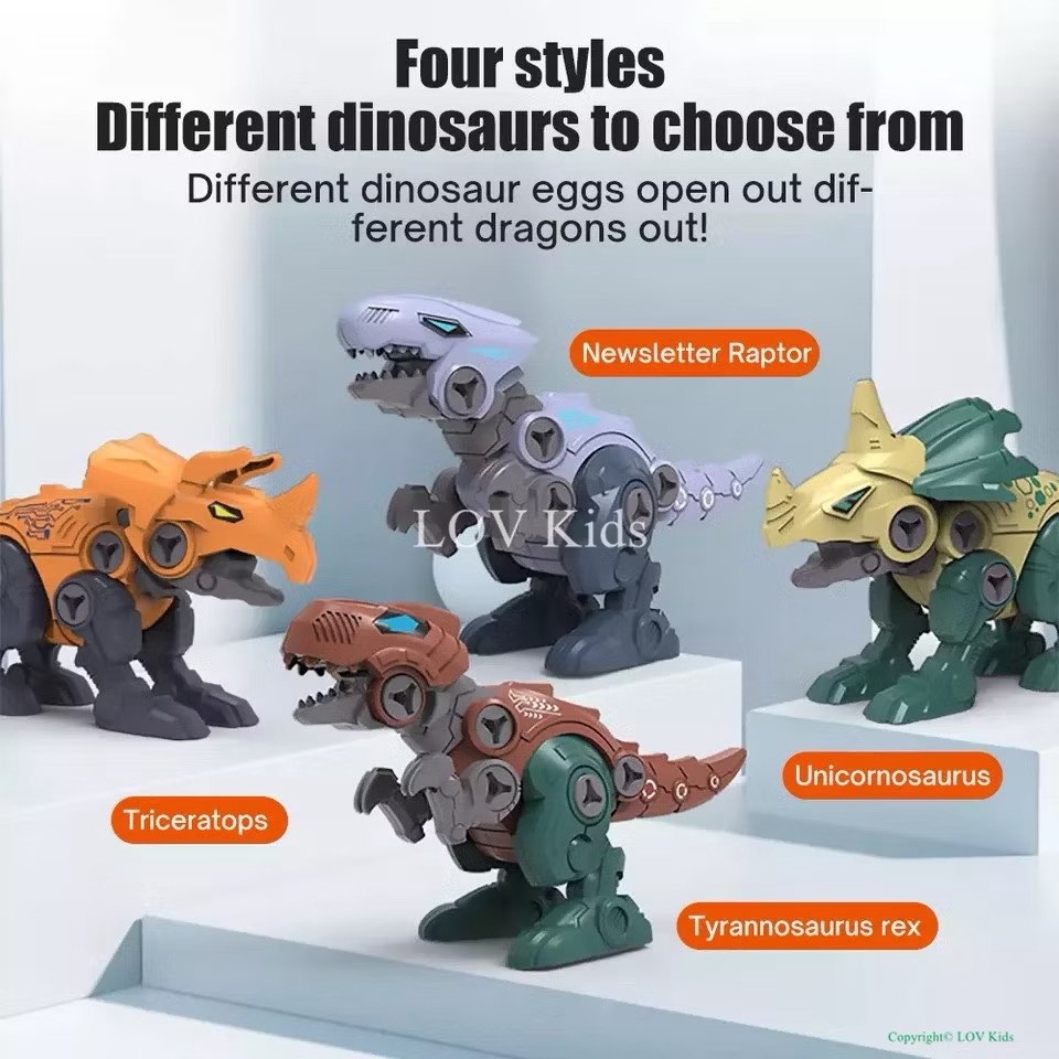 DIY Self Assemble Dinosaur Toy Set for kids with Dinosaur Egg, Hobbies ...