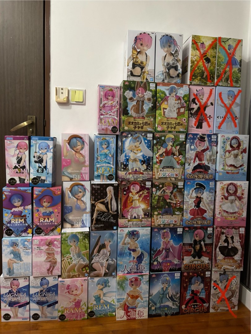 [ENTIRE SET - $175] 36 boxes of anime Re:zero ram/rem/carmilia figurine ...