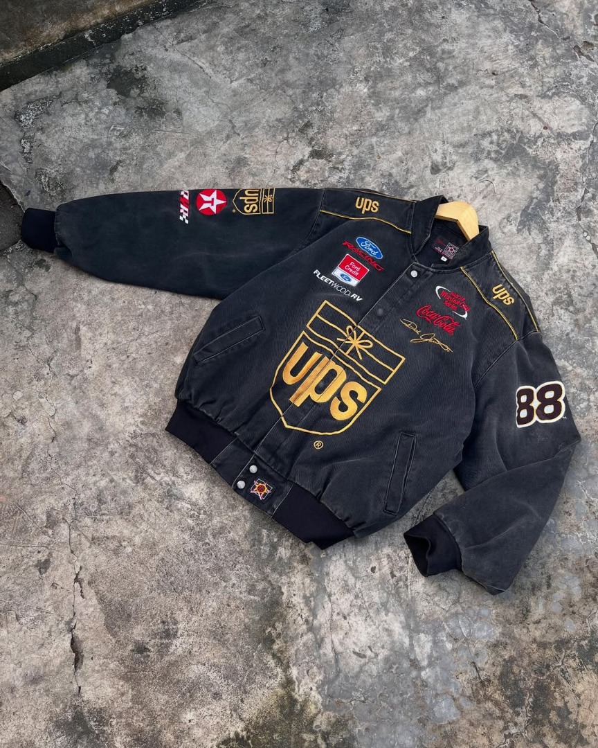 jaket vintage NASCAR UPS full bordired original cakep RARE ITEMS ...