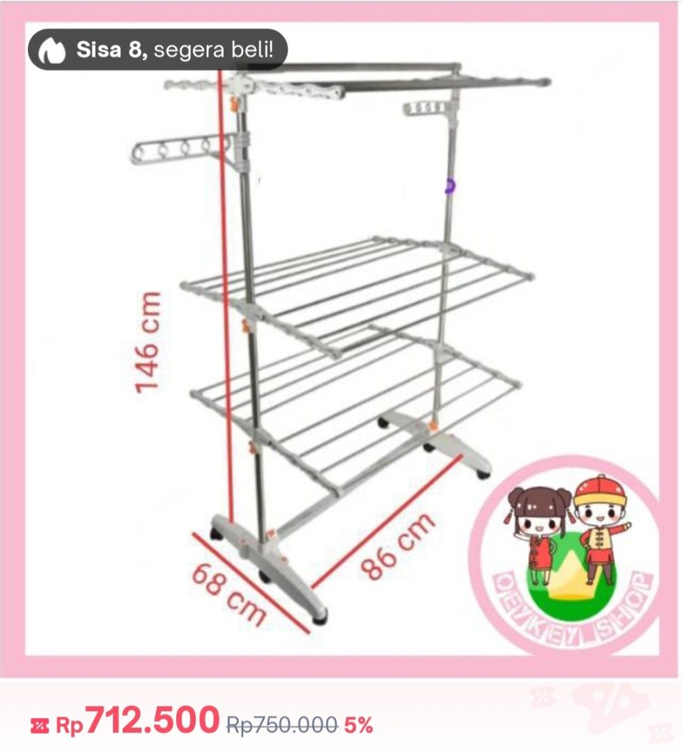 Jemuran lipat muat banyak ace hardware bukan informa az ko krisbow ...