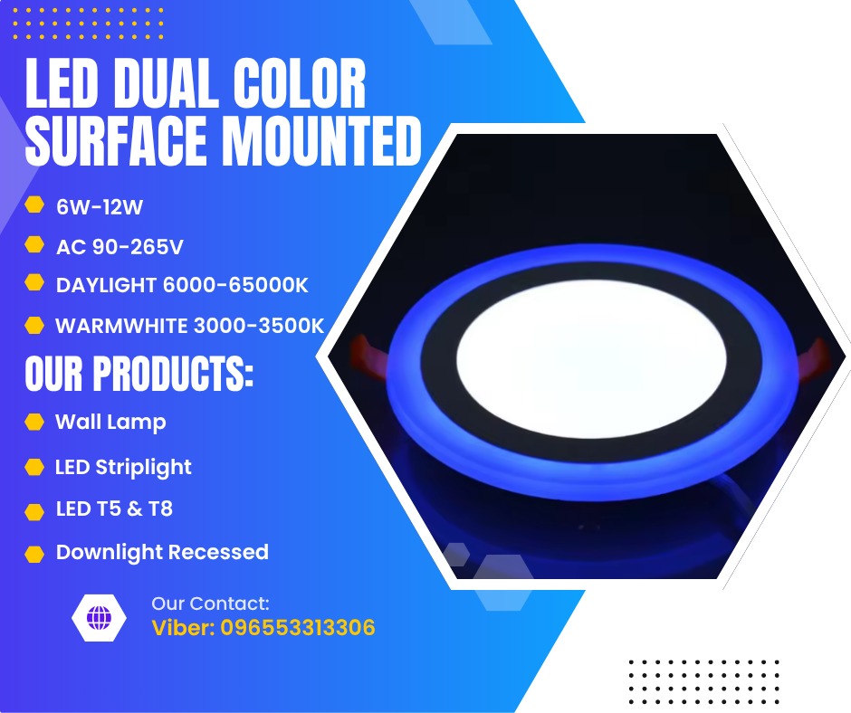 LED dual color surface mounted, Furniture & Home Living, Lighting & Fans, Lighting on Carousell