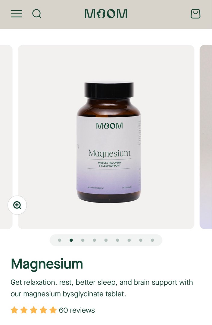[Moom] Magnesium 90 capsules bottle, Health & Nutrition, Health ...
