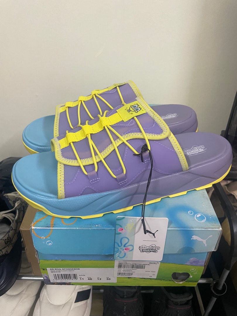 Puma x Spongebob RS Slide US12, Men's Fashion, Footwear, Slippers ...