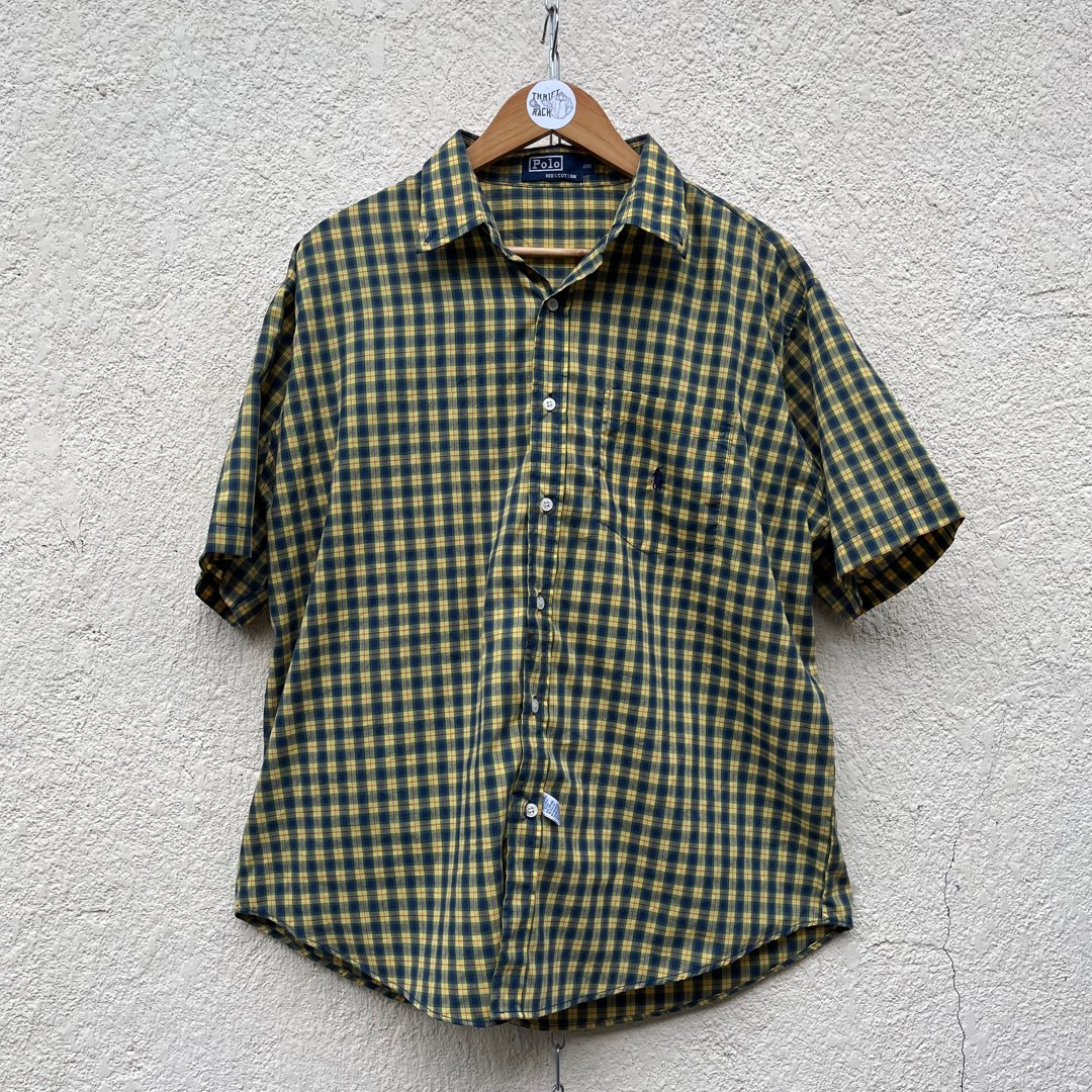 Ralph Lauren Checkered Polo, Men's Fashion, Tops & Sets, Formal Shirts ...