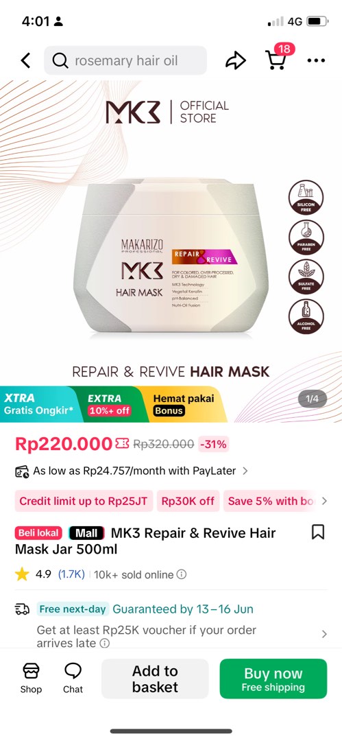 REPAIR & REVIVE HAIR MASK, Kesehatan & Kecantikan, Perawatan Rambut di ...