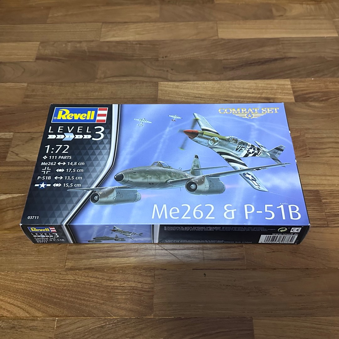 (Set of 2 aircraft) Revell 1/72 Me262 and P-51B Combat Set Aircraft Model Kit P-51, Hobbies ...