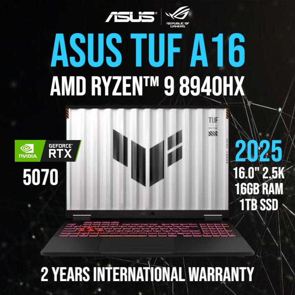 2025 ASUS TUF Gaming A15 | NVIDIA RTX 5070 | 16" WQXGA 2.5K 165Hz | AMD ...