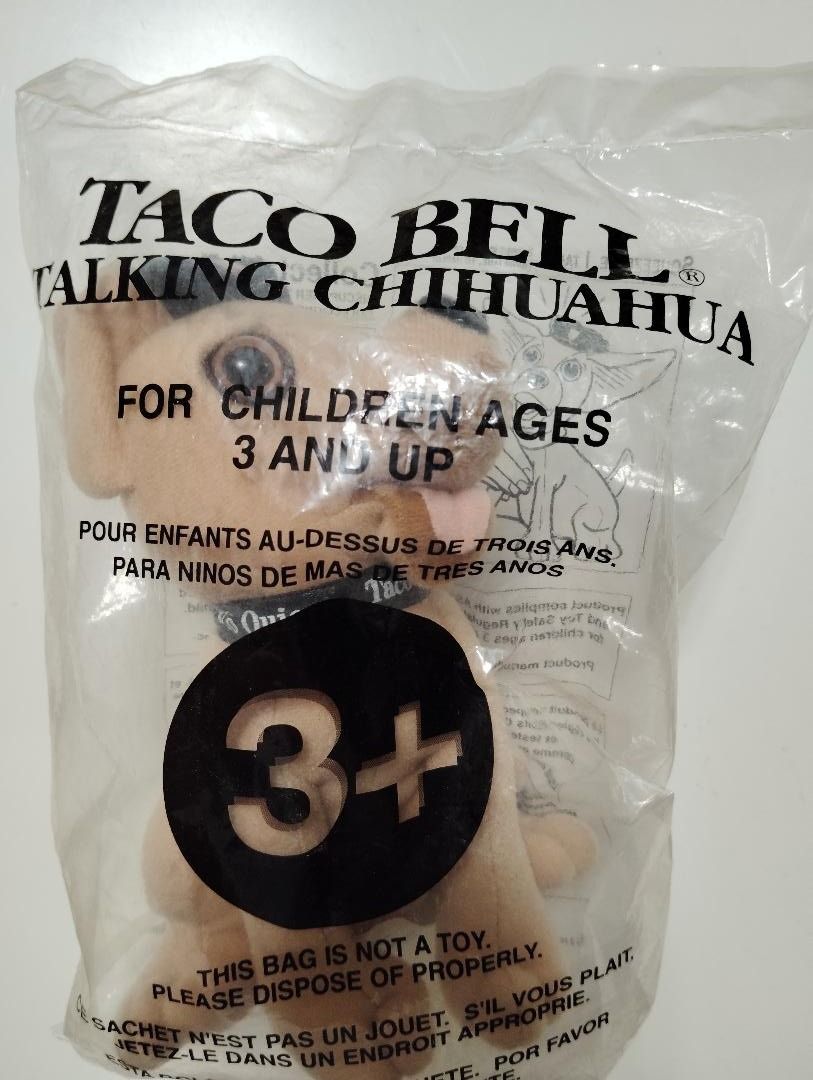免運 1997 美國 塔可鐘 吉祥物 吉娃娃狗 Sealed Taco Bell Chihuahua 原包裝未拆 塔可餅 貝雷帽 玩具狗