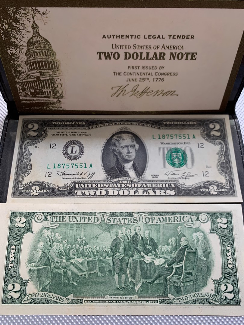 AMERICAN $2 1976 FIRST ISSUE BY THE CONTINENTAL CONGRESS 25TH JUNE 1776 ...