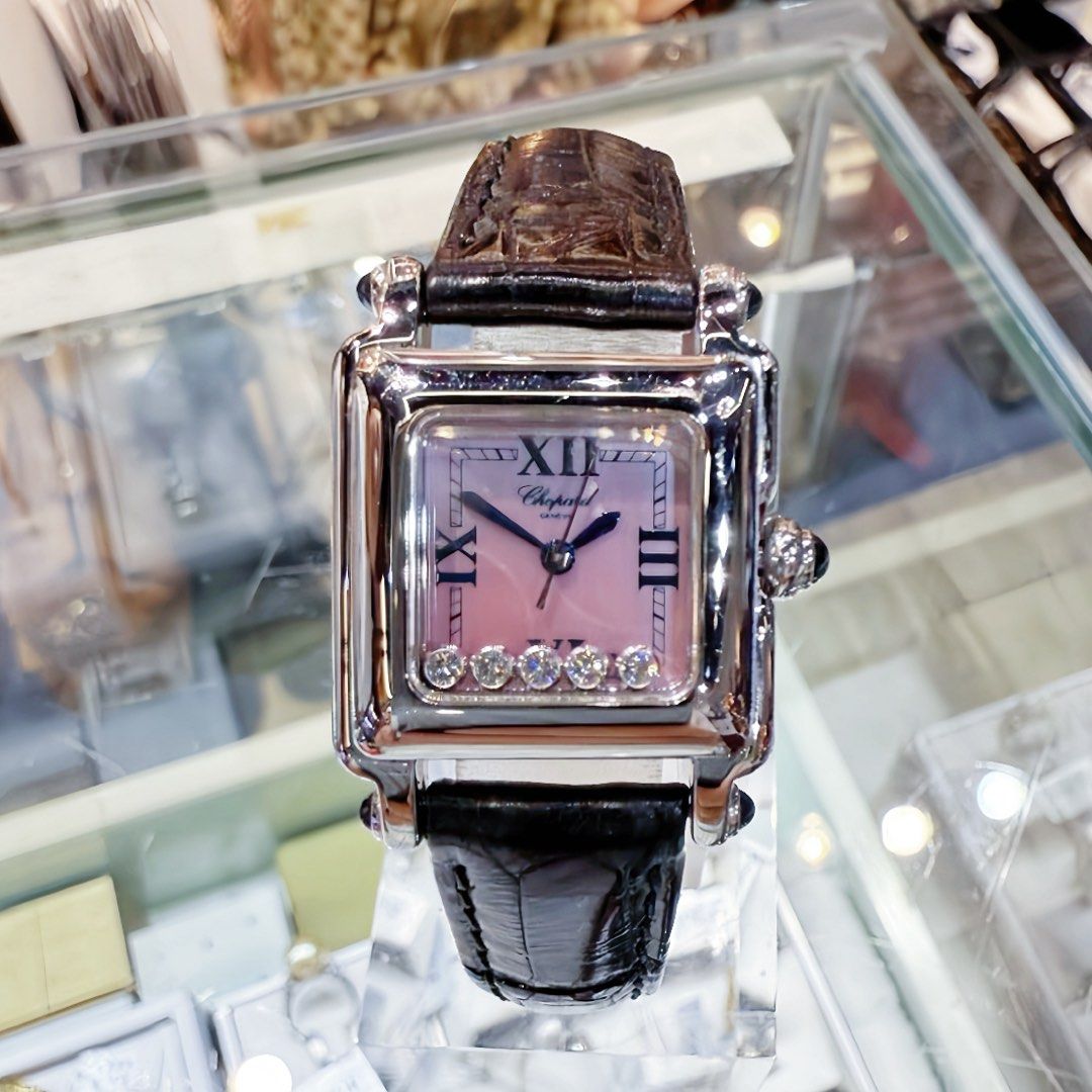 Chopard Happy Diamonds Pink MOP Dial, Luxury, Watches on Carousell