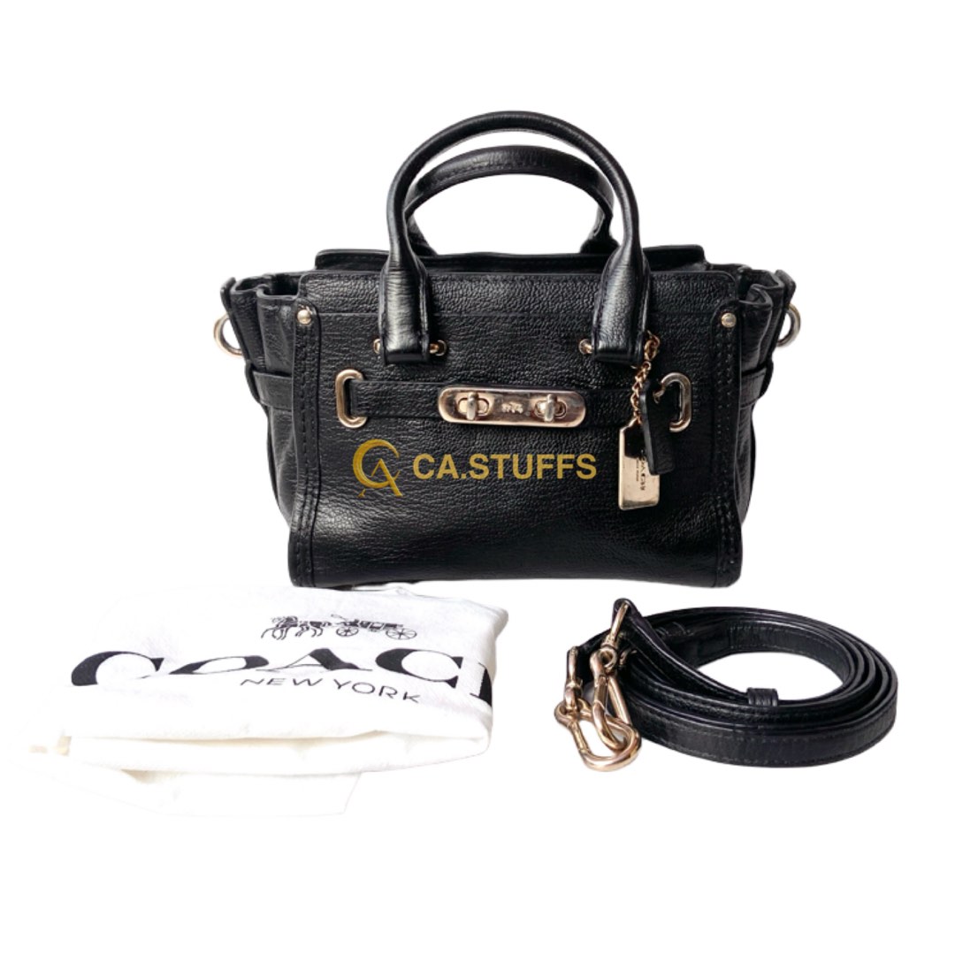 Coach COC Small Swagger Carryall Leather Top Handle & Crossbody Bag ...