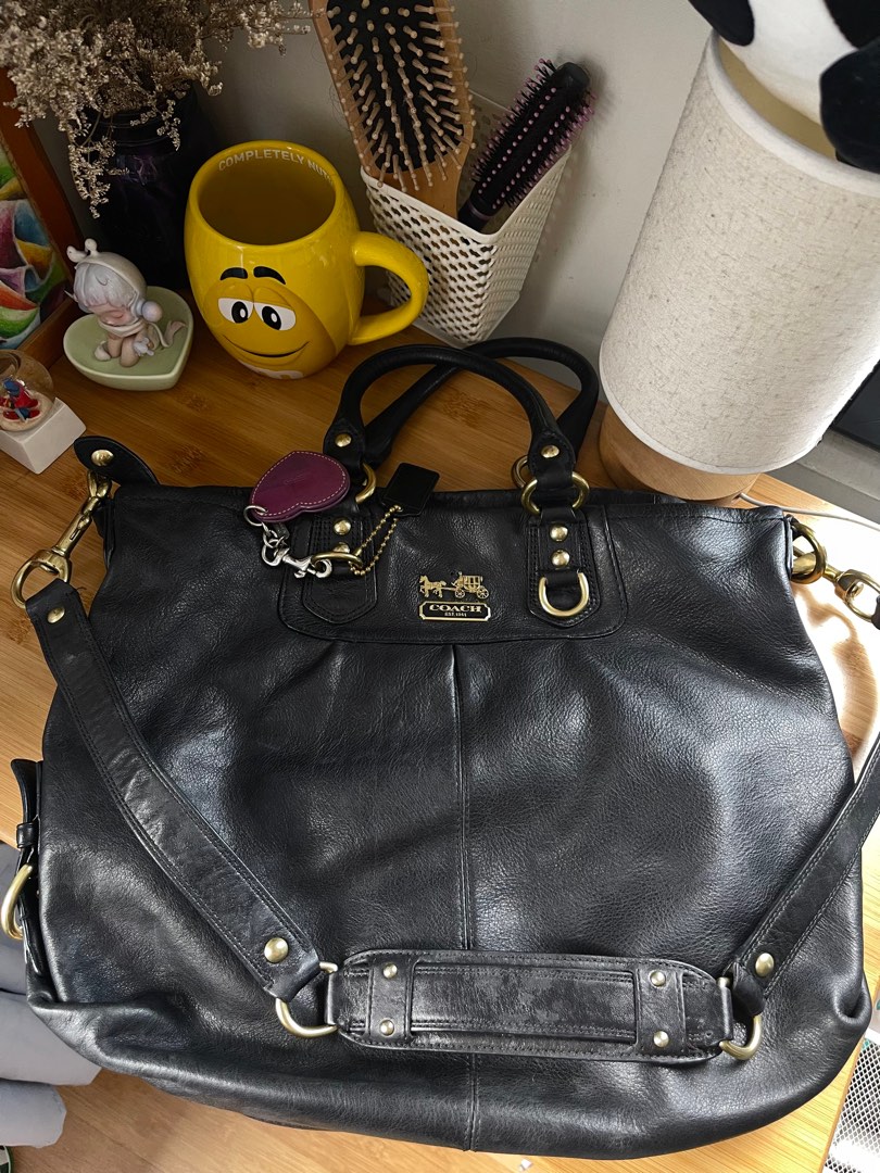 Coach Madison Black Leather Julianne Tote Bag, Luxury, Bags & Wallets ...