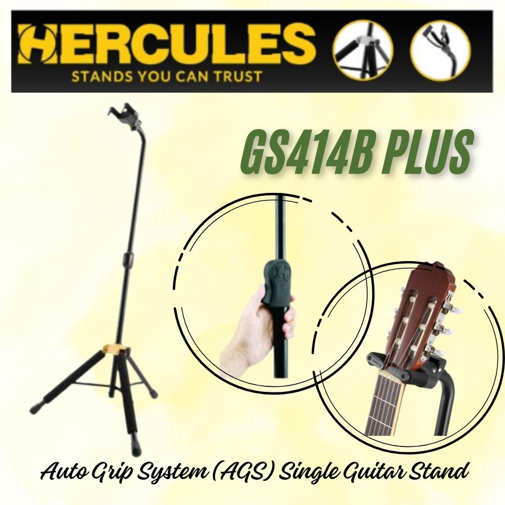 Hercules GS414B Plus Auto Grip System (AGS) Single Guitar Stand ...