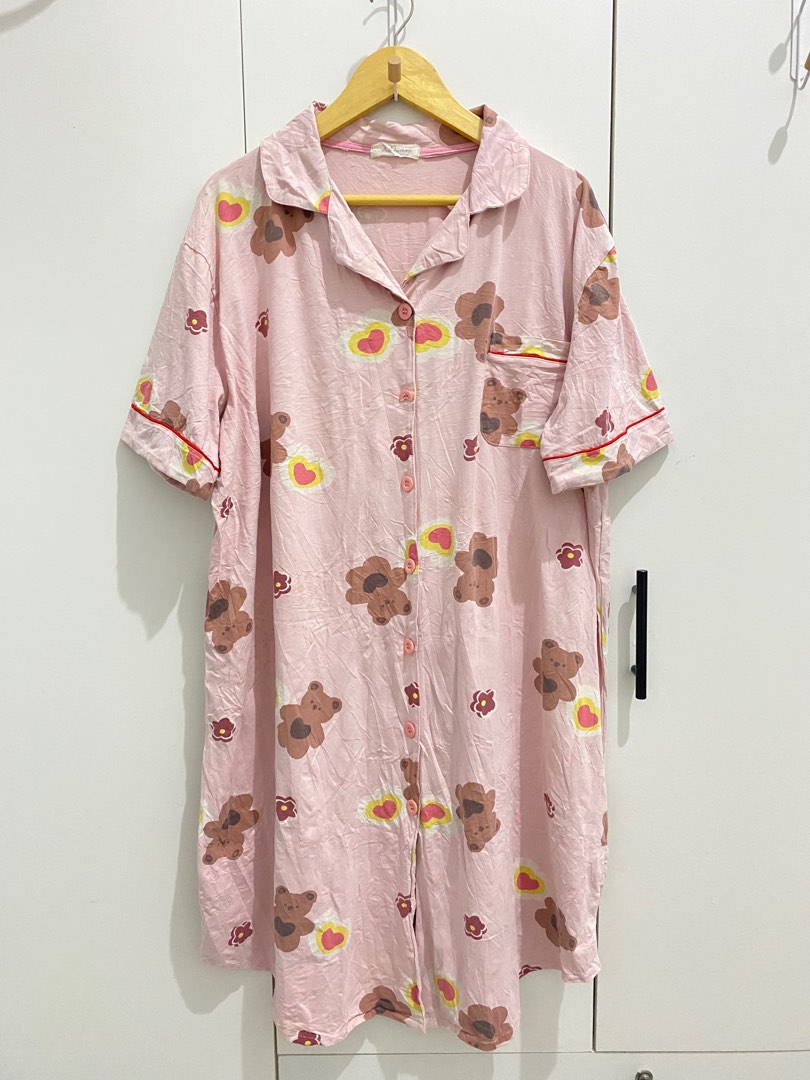 Daster soft pink bear, Fesyen Wanita, Pakaian Wanita, Lainnya di Carousell
