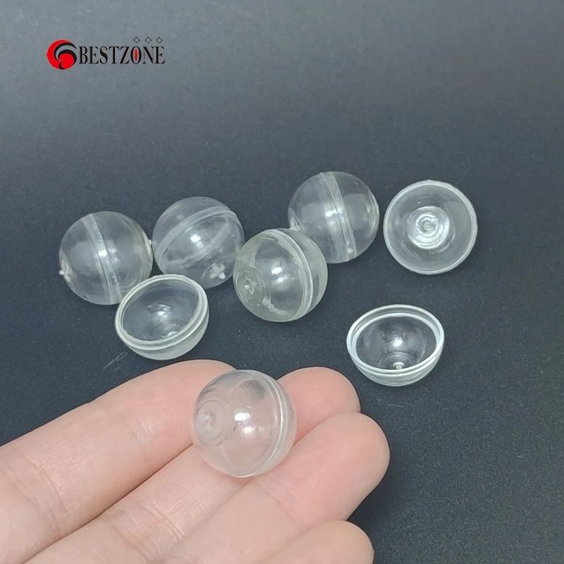 Mini 100Pcs 0.59Inch D15MM Clear Transparent Plastic Small Capsules ...