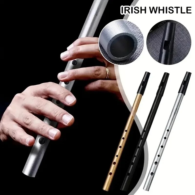 Miwayer Authentic Irish Whistle Flute C/D Key Tin Penny Whistle with 6 ...