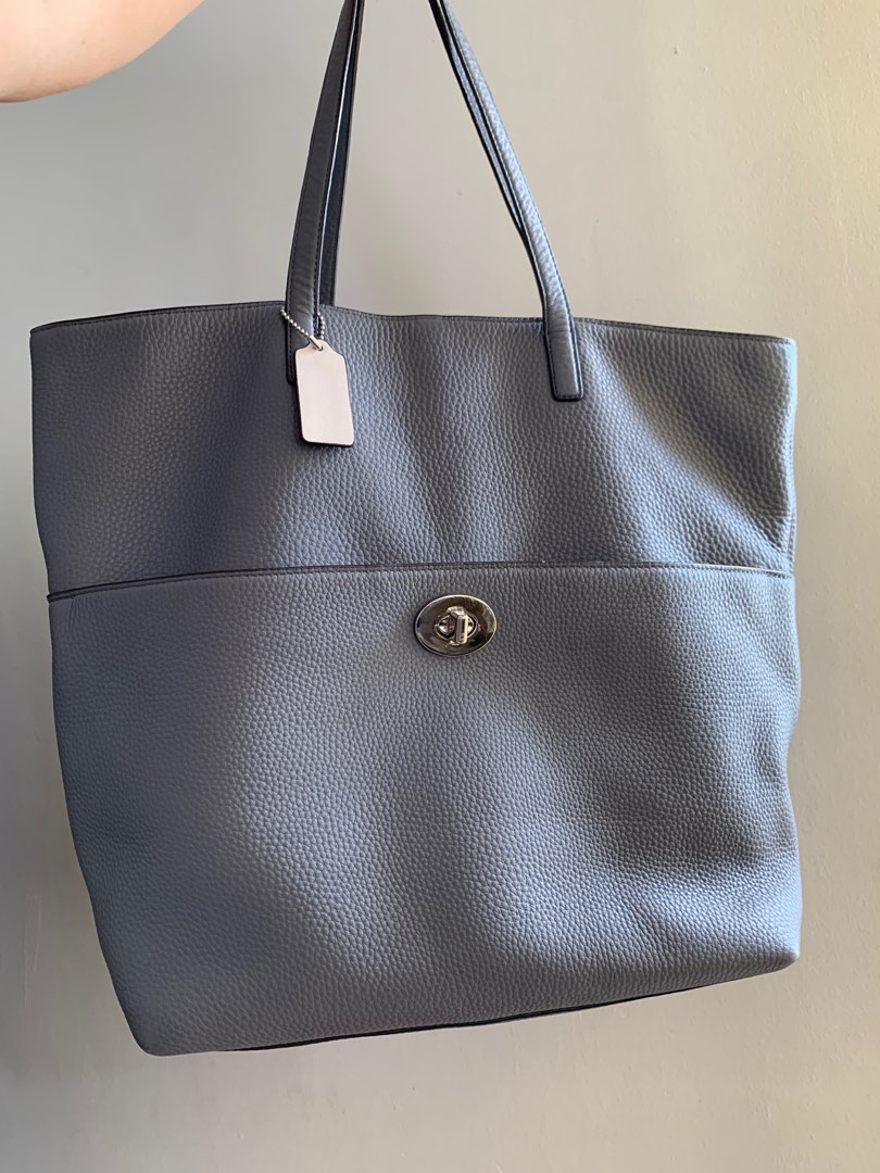 New Coach Leather Color is Gray, Women's Fashion, Bags & Wallets, Tote ...