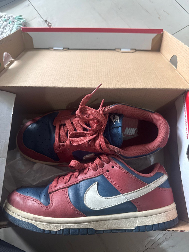 Nike SB Dunk Low (Blue/Red), Women's Fashion, Footwear, Sneakers on ...