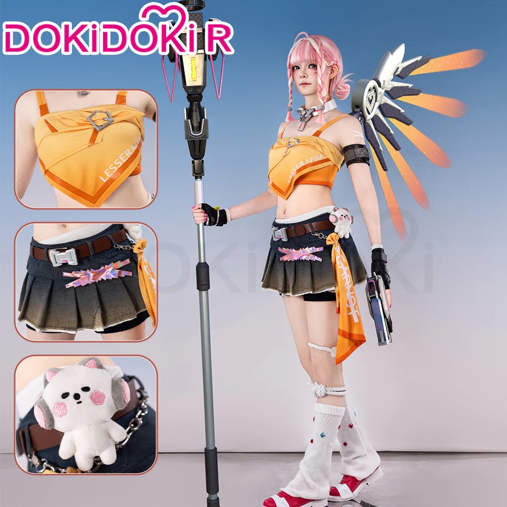 [PO] Fearless Mercy Overwatch 2 LE SSERAFIM Cosplay Costume, Hobbies ...